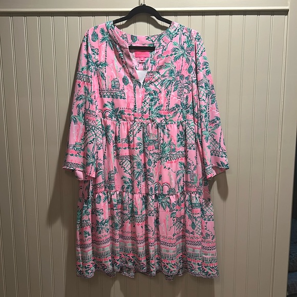 Lilly Pulitzer | Dresses | Lilly Pulitzer Xl Ruffled Tiered Dress Worn Once Sheer With Underslip ...
